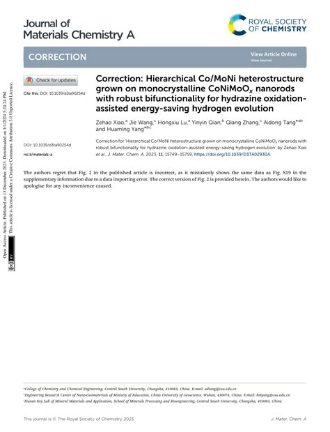 Pdf Correction Hierarchical Comoni Heterostructure Grown On