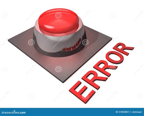 Red Error Push Button Stock Illustration Illustration Of Push
