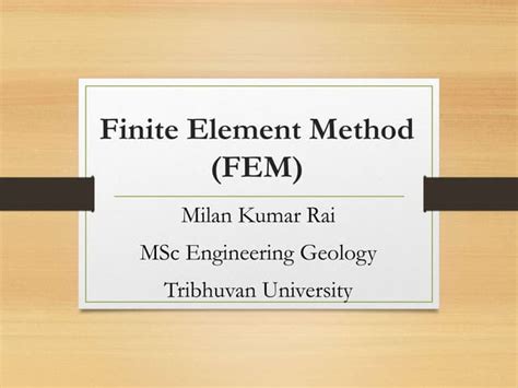 General Steps Of The Finite Element Method Pptx