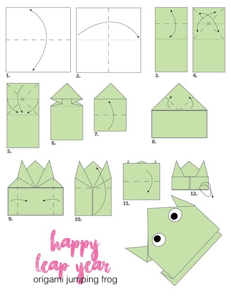 Leap Year Origami Jumping Frog