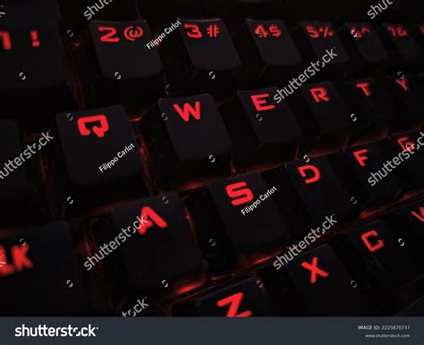 Backlit Keyboard Close Black Keys Illuminated Stock Photo Shutterstock