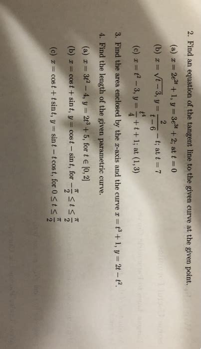 solved 1 express the given parametric curve by an equation