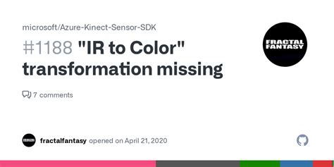 Ir To Color Transformation Missing · Issue 1188 · Microsoftazure