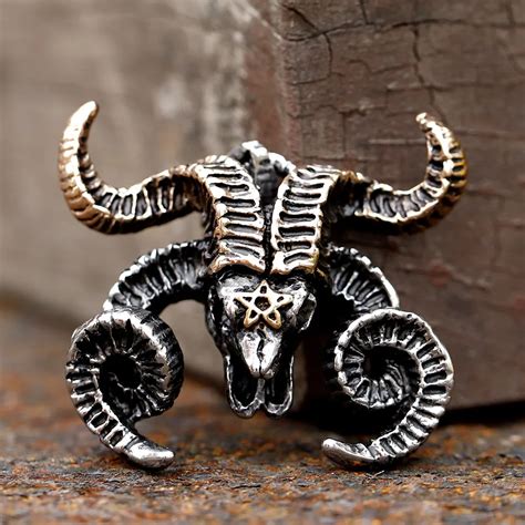 New Creative Design Stainless Steel Sheep S Head Pendant Satan God