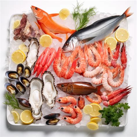 Premium Photo Assorted Fresh Seafood On Ice