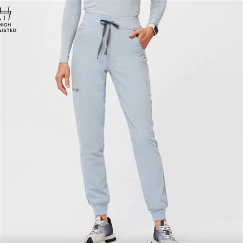 Figs Pants And Jumpsuits Figs Dusty Blue High Waisted Zamora Joggers