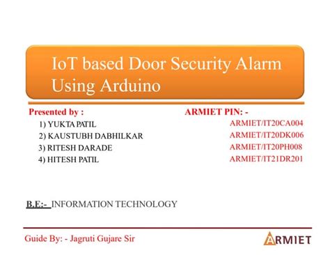 Iot Based Door Security Alarm Using Arduinopdf