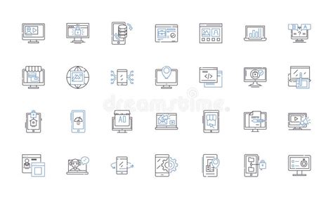 Web Marketing Line Icons Collection Seo Sem Ppc Social Content