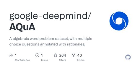GitHub Google Deepmind AQuA A Algebraic Word Problem Dataset With