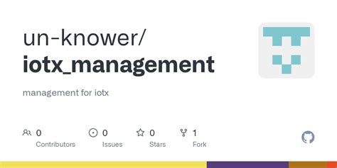 GitHub Un Knower Iotx Management Management For Iotx