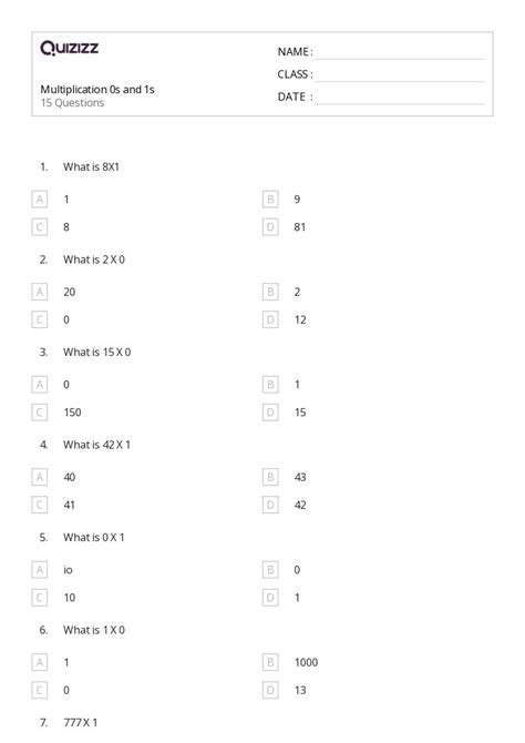 50 Multiplication And Partial Products Worksheets For 2nd Class On