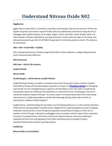 Understand Nitrous Oxide N