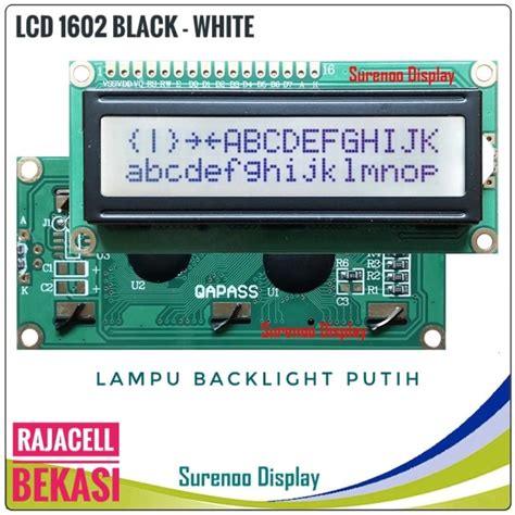 Jual Lcd 1602 Display 16x2 White Backlight Putih Text Hitam For Arduino