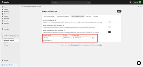 Shopify Single Sign On Restrict Store Access Based On Store User Profile Attributes