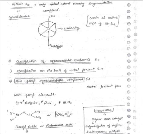 Career Endeavour Organometallic Chemistry Handwritten Notes Chemical Sciences For Ugc Net Csir