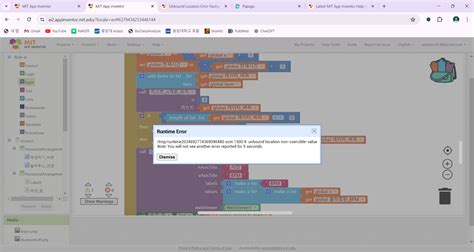 Runtime Error Unbound Location Non Coercible Value Mit App Inventor Help Mit App Inventor