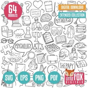 Psychology Svg Doodle Icon Vectors Mental Health Therapy Doodle Icons
