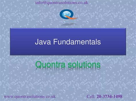 Ppt Fundamentals Of Java By Quontra Solutions Powerpoint Presentation Id5627445