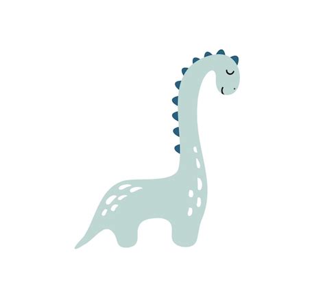 작은 귀여운 공룡 벡터 스칸디나비아 그림 색칠 그림 이미지 만화 키즈 디노 프리미엄 벡터