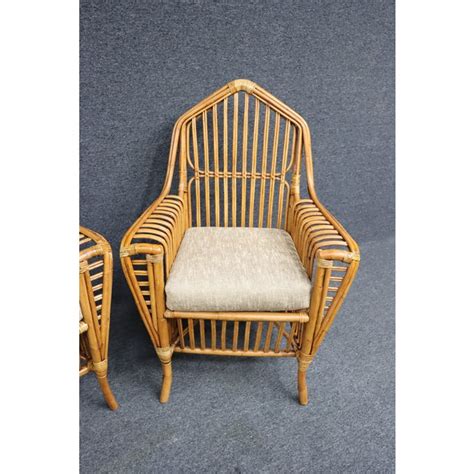 Bamboo Cathredral Back Armchairs Pair Chairish