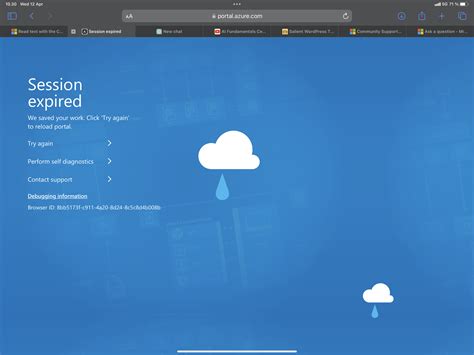 Blue Screen Of Session Timeout When Trying To Access Azure Portal Microsoft Qanda