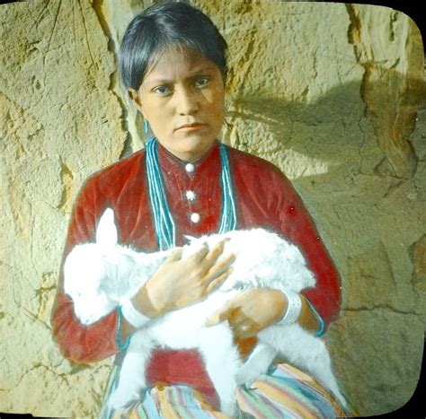Navajo Girl With Lamb