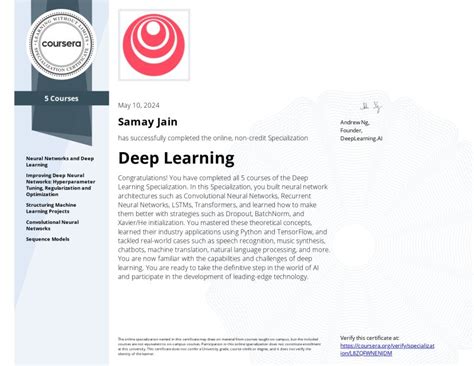 Deeplearning Ai Machinelearning Deeplearningai Andrewng Samay Jain