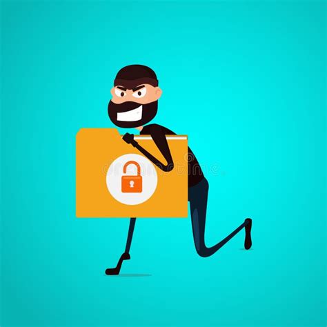 Thief Hacker Stealing Sensitive Data Personal Information As Passwords