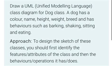 Solved Draw A UML Unified Modelling Language Class Diagram Chegg