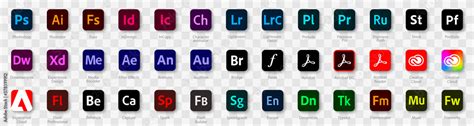 Adobe Products Icons Photoshop Illustrator Lightroom Indesign Adobe Programs Logos