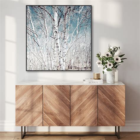 Large Silver Birch Trees Wall Art For Living Room Framed Canvas