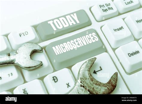 Hand Writing Sign Microservices Business Overview Software Development Technique Building