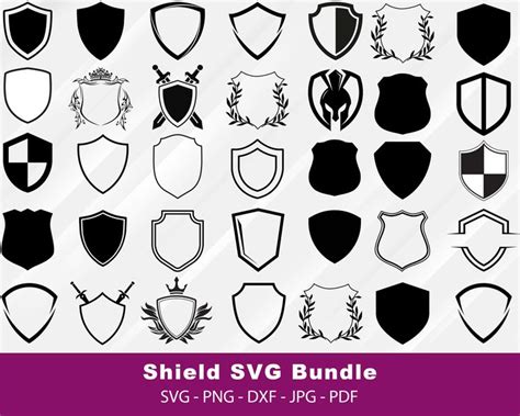 Shield Svg Bundle Flowery Shield Svg Shield Png Shield Clipart