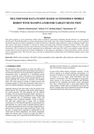 Multisensor Data Fusion Based Autonomous Mobile PDF Robotics Technology Computing