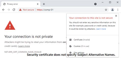 Security Certificate Does Not Specify Subject Alternative Names System Engineer Pro