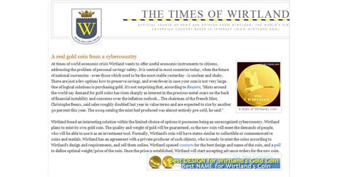 Виртуална държава пуска златни монети