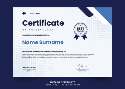Software License Certificate Template