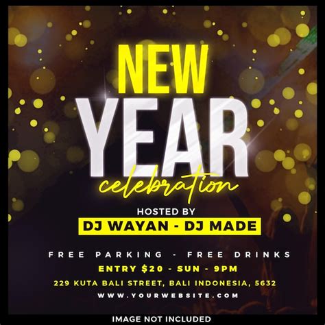 새해 축하 포스트 소셜 미디어 템플릿 무료 Psd 파일