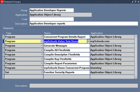 Value Sets Independent Dependent Table Erpschools
