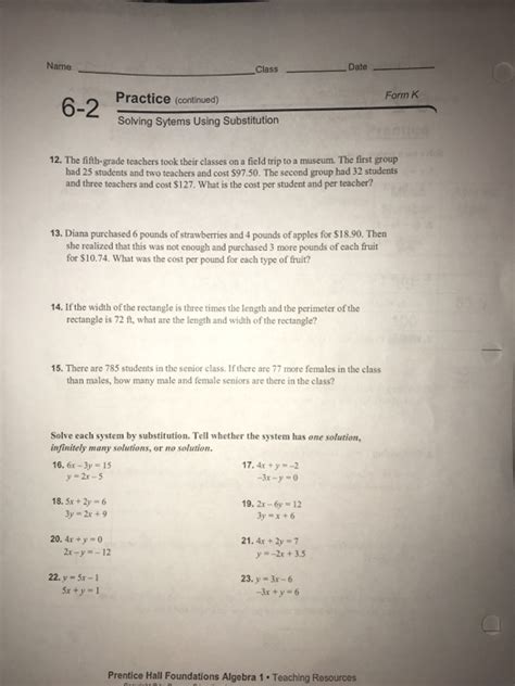 Solved Name Class Date Form K Practice Continued Solving