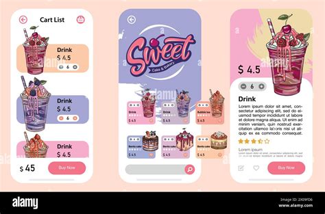 Manufacturing Onboarding Mobile App Screen Vector Template Hand Drawn Vector Template Of Menu