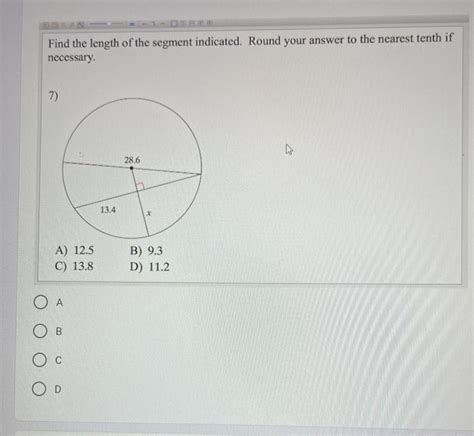 solved find the length of the segment indicated round your
