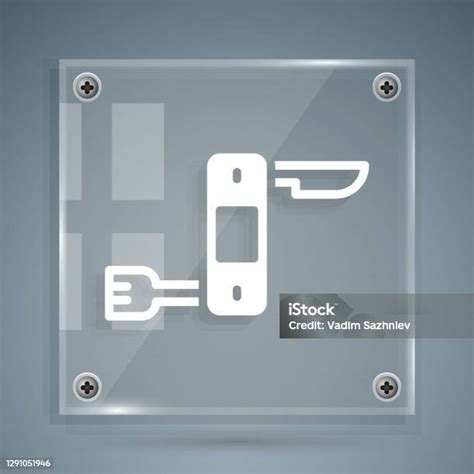 회색 배경에 고립 된 흰색 스위스 군용 칼 아이콘 다목적 펜나이프 다기능 도구 정사각형 유리 패널 벡터 가위에 대한 스톡 벡터 아트 및 기타 이미지 Istock