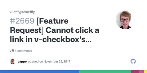 Feature Request Cannot Click A Link In V Checkboxs Label Without