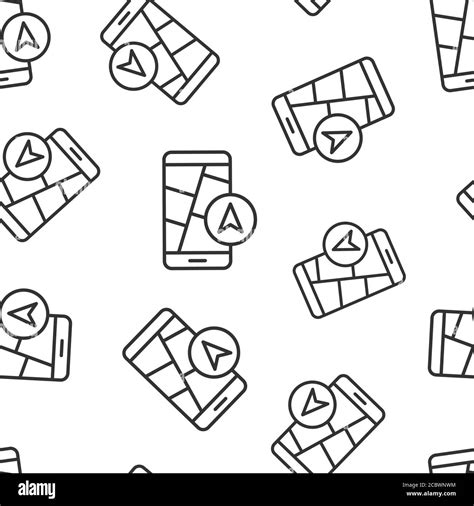 Smartphone Map Icon In Flat Style Mobile Phone Gps Navigation Vector Illustration On White