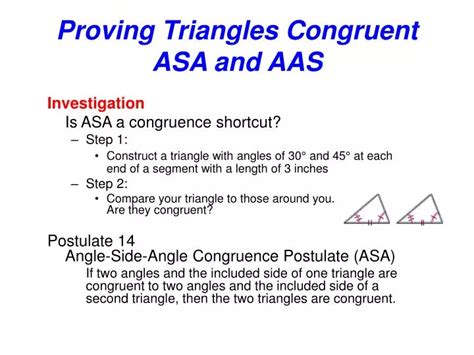 Ppt Proving Triangles Congruent Asa And Aas Powerpoint Worksheets Library