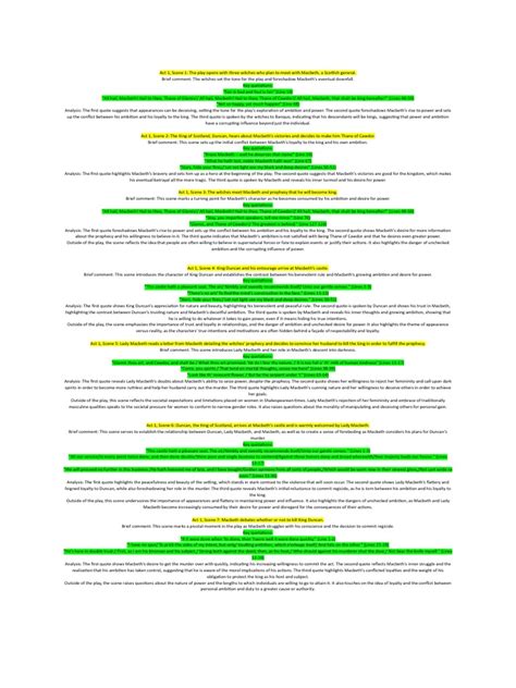 Macbeth Timeline Act 1 Pdf Macbeth