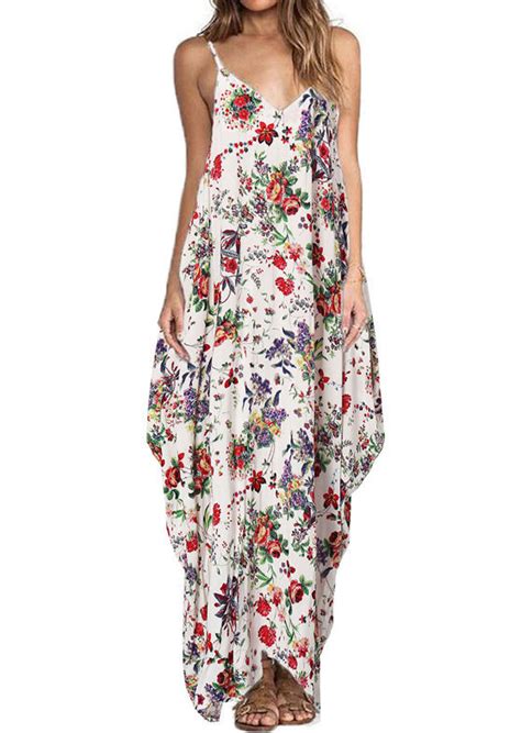 Floral Spaghetti Strap Maxi Dress Fairyseason