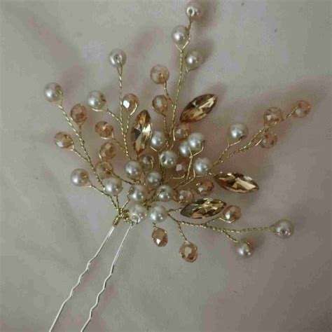 قیمت و خرید سنجاق مو زنانه مدل کریستالی برگی مجموعه دو عددی