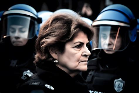 Female Activist Protesting With Megaphone During A Strike With Group Of